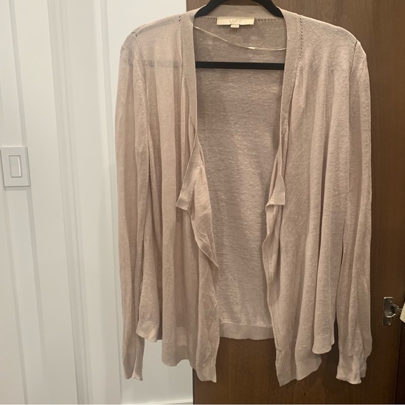 LOFT | Sweaters | Loft Linen Blend Drapey Open Cardigan | Poshmark